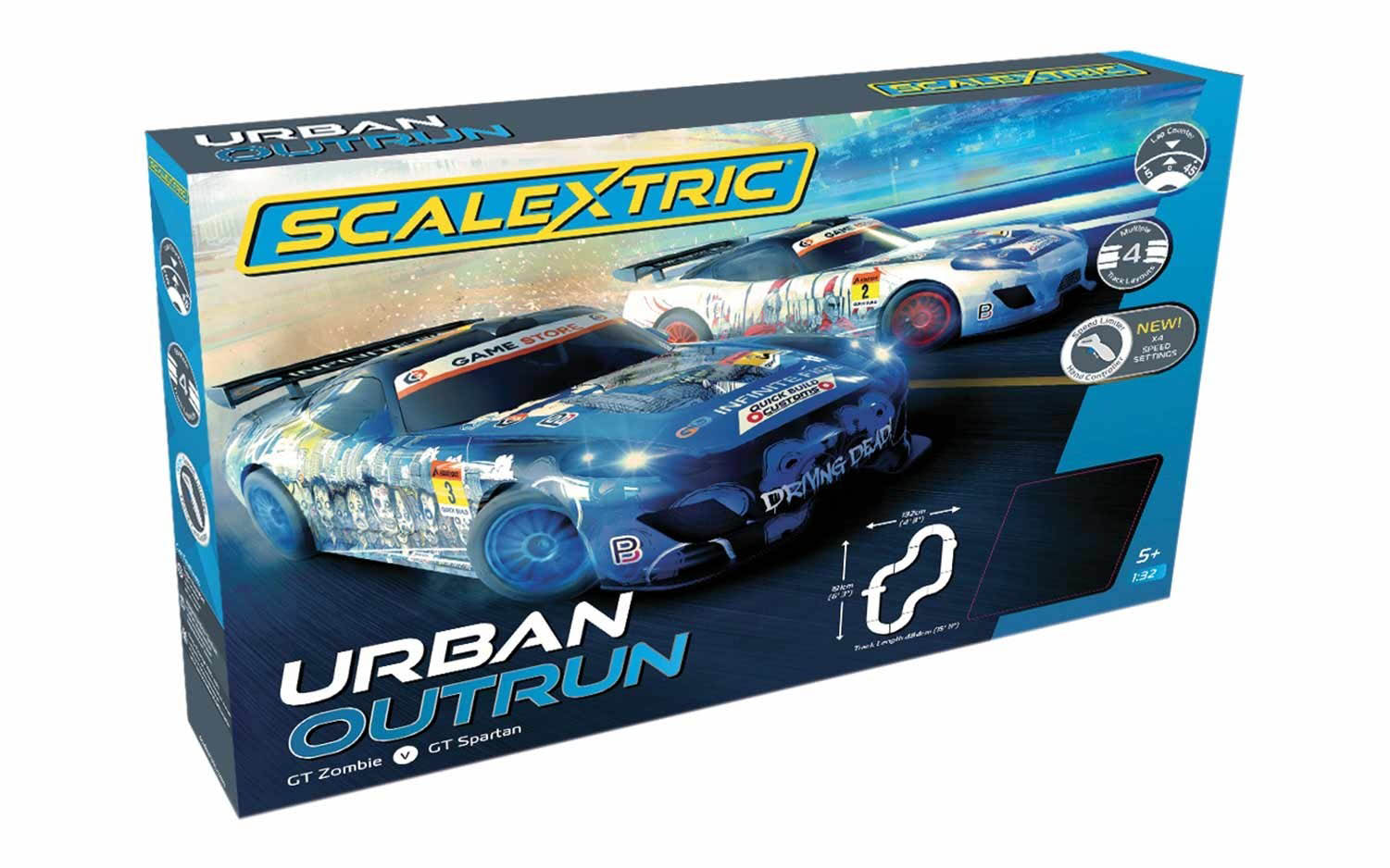 Urban Outrun Set GT Zombie vs GT Spartan - Scalextric C1379T ...