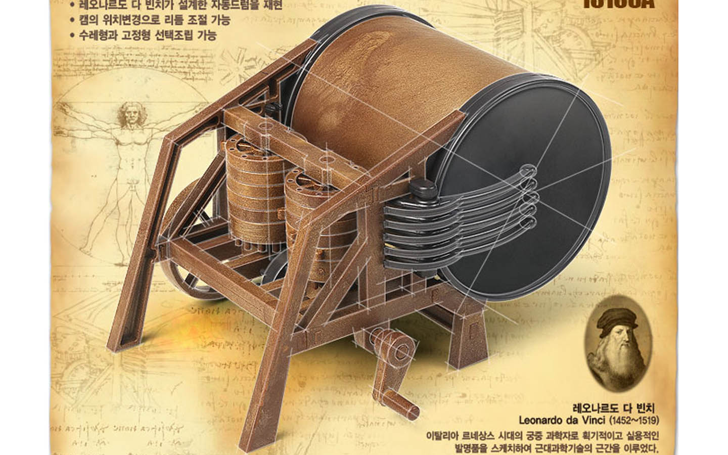 Mechanical Drum, Da Vinci Machines Series - Academy 18138 | kingshobby.com