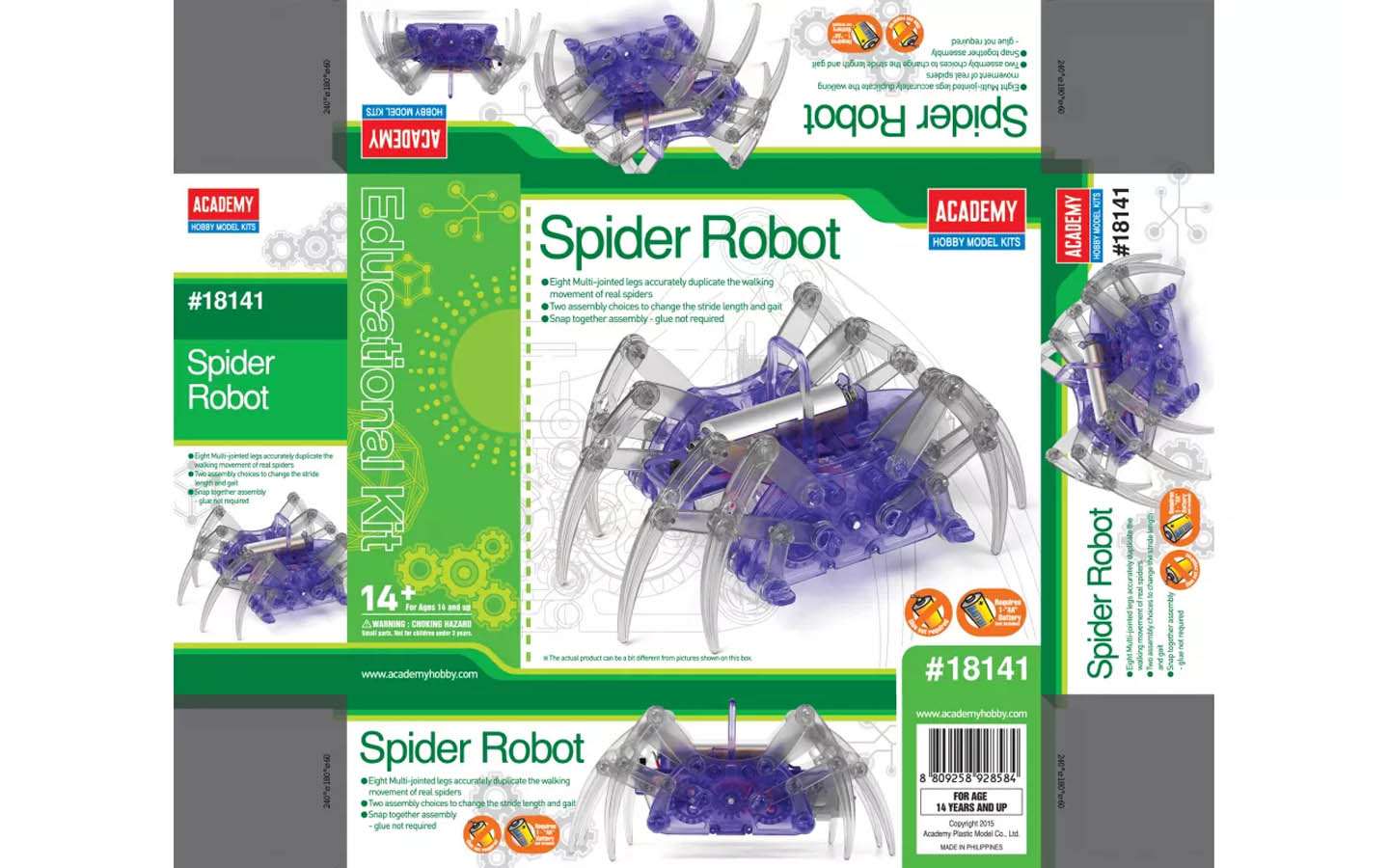 Spider Robot, Educational Kit - Academy 18141 | kingshobby.com