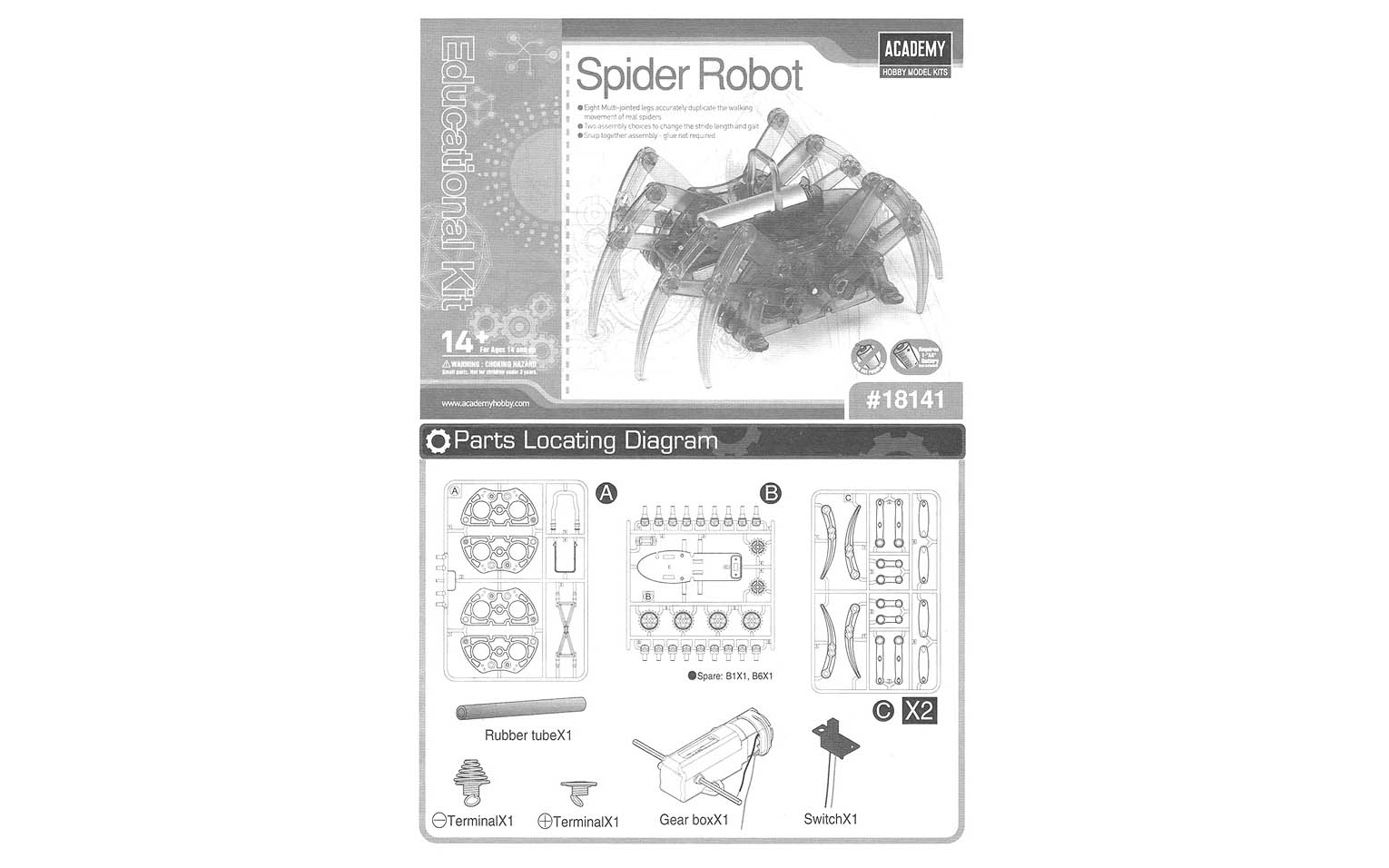 Spider Robot, Educational Kit - Academy 18141 | kingshobby.com
