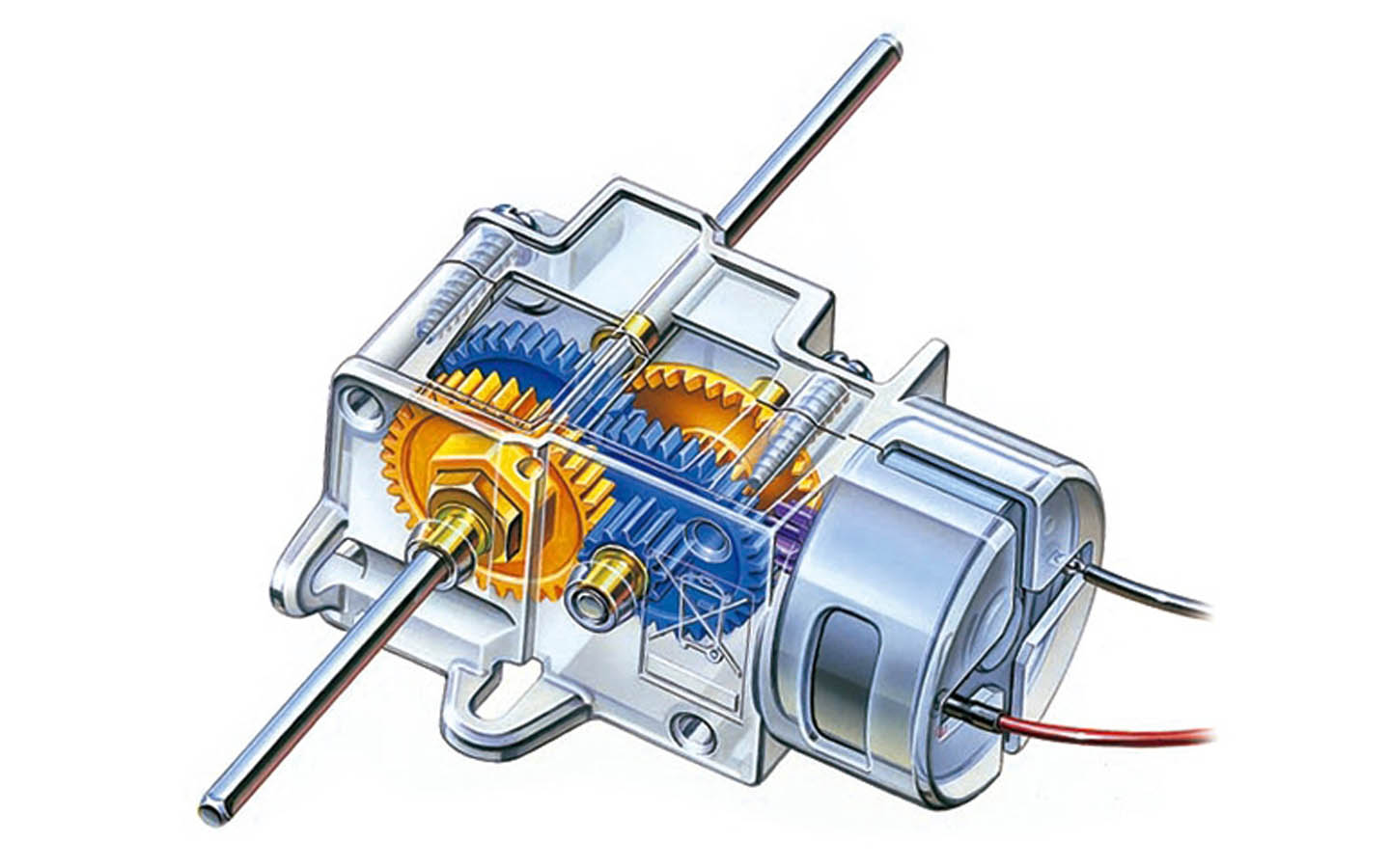 Low Current Motor Gearbox, 3 Speed - Tamiya 70203 | kingshobby.com
