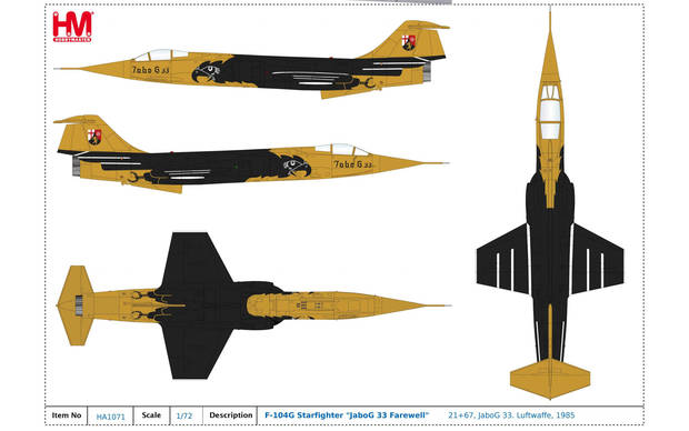 F-104G Starfighter - JaboG 33 Farewell, JaboG 33, Luftwaffe, 1985 - Hobby Master HA1071 ...