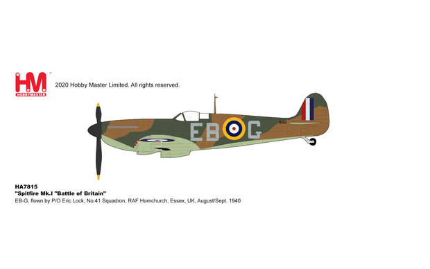 Spitfire Mk.I, Battle of Britain, N3162/EB-G, Eric Lock, No.41 Squadron ...