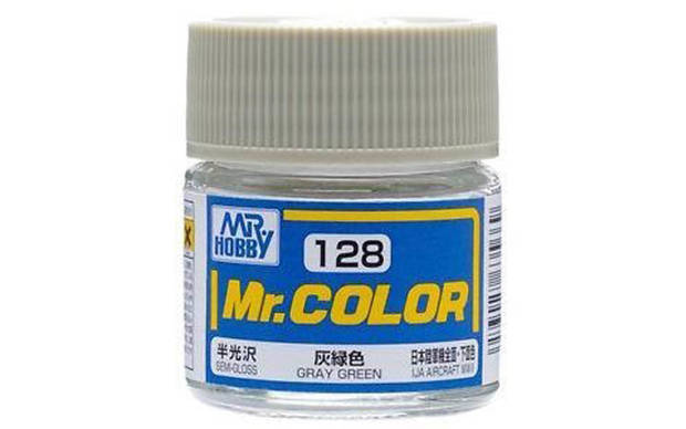 Gray Green Semi-Gloss #C128 Acrylic - 10ml Bottle - Mr. Hobby C128 ...