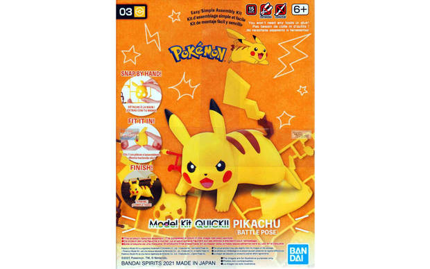 Pokemon Model Kit Quick #03 - Pikachu - Battle Pose - Bandai 2541924 ...