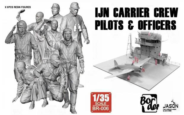 IJN Carrier Crew Pilots & Officers - Border BR006 | kingshobby.com