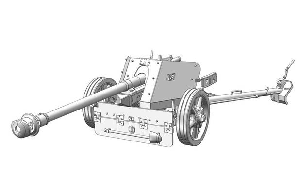 German 7,5cm Pak40 with 4 Figures, 7,5 cm Panzerabwehrkanone 40 - Das Werk DW35027 | kingshobby.com