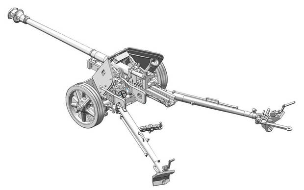German 7,5cm Pak40 with 4 Figures, 7,5 cm Panzerabwehrkanone 40 - Das Werk DW35027 | kingshobby.com