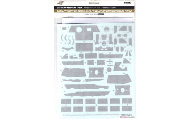 Sd.Kfz.171 Panther Ausf. A Late Production Zimmerit Decal Type 2 - Meng ...