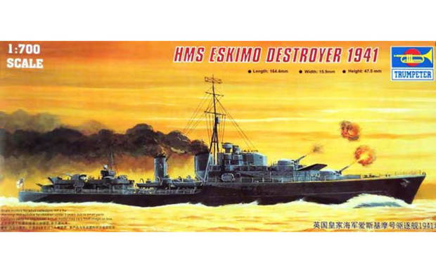 HMS Eskimo Destroyer 1941 - Trumpeter 05757 | kingshobby.com