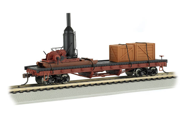 Log Skidder - Non-Operating - with Crates On 40 ft Log Car - Bachmann ...