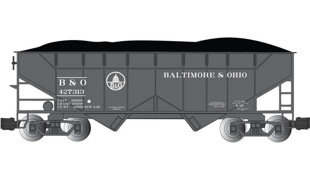 Two Bay Offset Hopper Baltimore & Ohio #427313 - Bachmann Trains 94002 ...