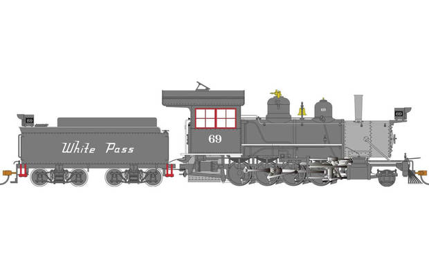 Baldwin Outside Frame 2-8-0 Consolidation with Metal Gear - White Pass ...