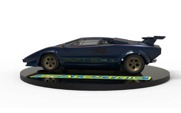 Lamborghini Countach - Blue + Gold - Scalextric C4411 | kingshobby.com