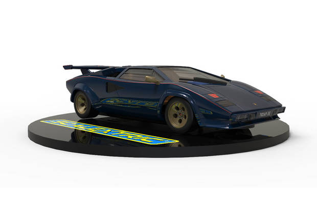 Lamborghini Countach - Blue + Gold - Scalextric C4411 | kingshobby.com
