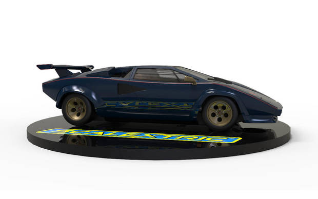 Lamborghini Countach - Blue + Gold - Scalextric C4411 | kingshobby.com