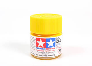 Flat Yellow XF-3 Flat Acrylic - 10ml Bottle - Tamiya 81703 | kingshobby.com